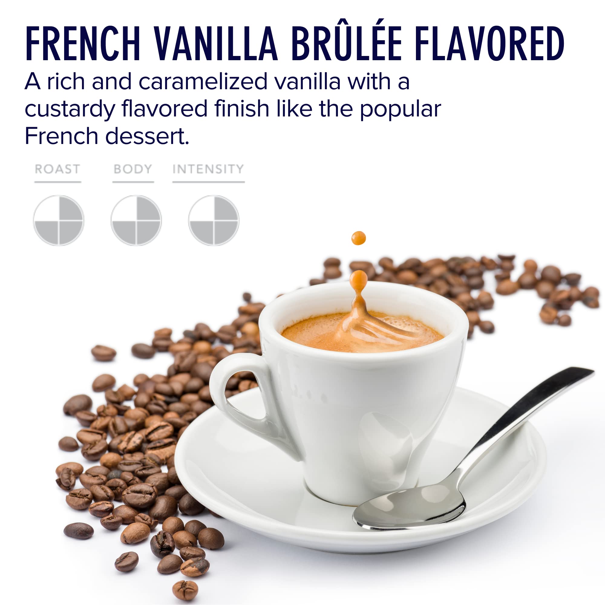 Ellis Coffee - French Vanilla Brulée - Single Serve Coffee Pods - For Use in Most K-cups and Keurig 2.0 Brewers - 24 Coffee Pods