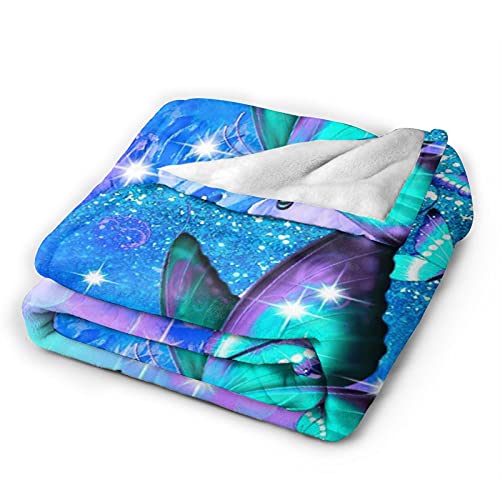 Butterfly Throw Blanket Super Soft Lightweight Flannel Fleece Blankets for Bed Couch Sofa, All Season Warm Cozy Plush Microfiber Blanket 50x40 inches