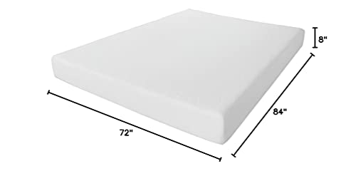 Irvine Home Collection 1500CK 8-inch Gel Memory Foam Mattress, California King, White