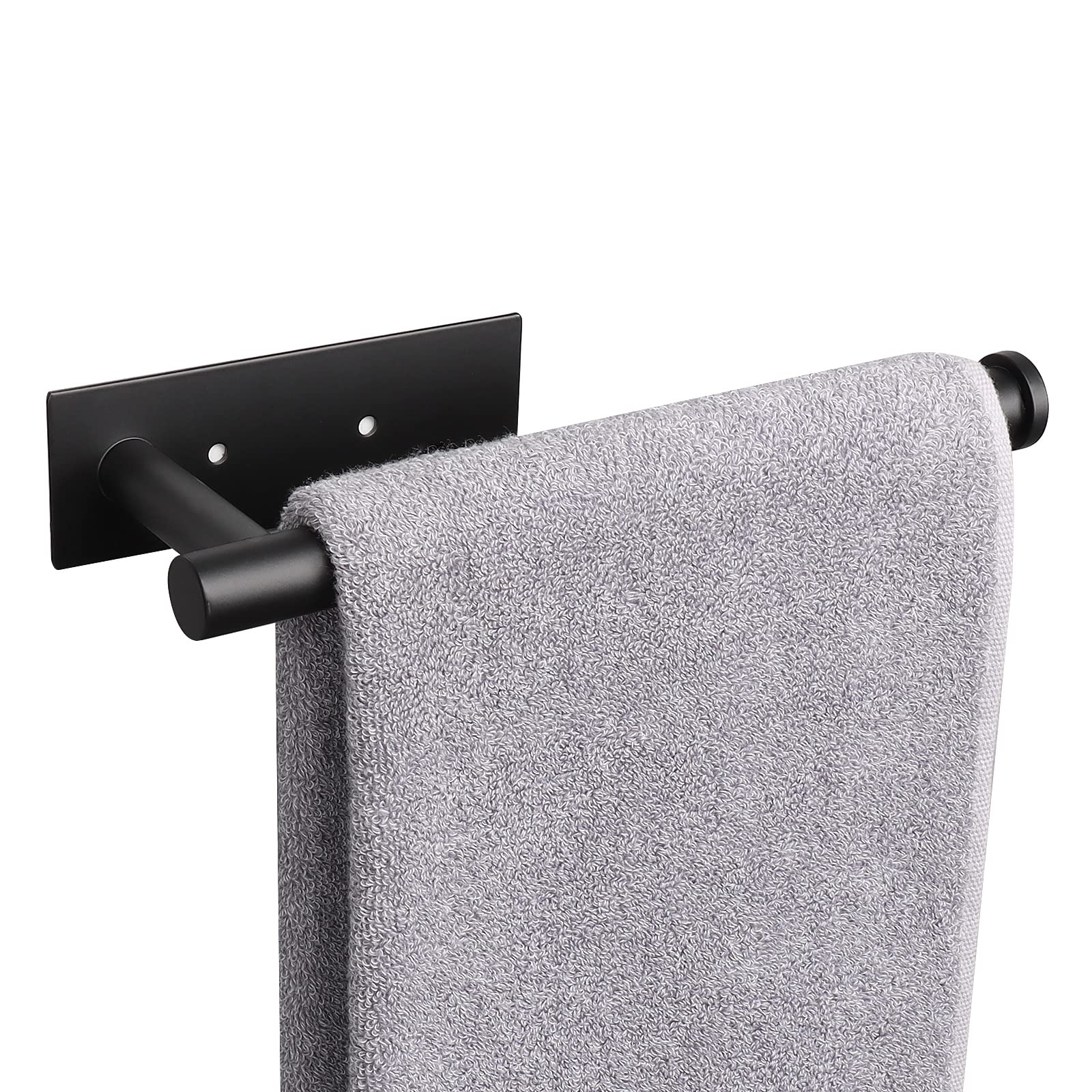 NearMoon Self Adhesive Hand Towel Holder/Towel Ring, Stainless Steel Hand Towel Bar Rustproof Stick on Wall-Towel Rack for Bathroom/Kitchen, Adhesive and Wall Mounted (1, Matte Black)