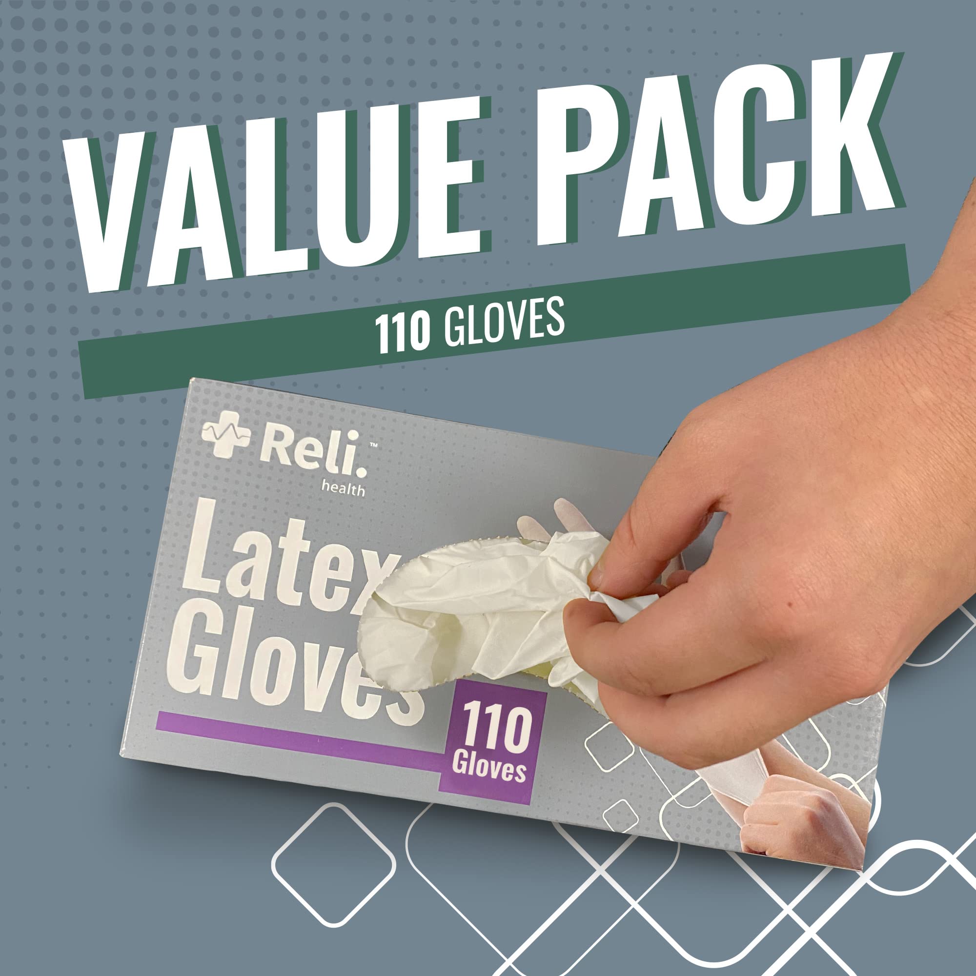 Reli. Latex Gloves, Small (110 Count) | Disposable | Powder-Free | White Gloves, Non-Sterile | All Purpose - Cleaning, Automotive, Cooking, Industrial, Laboratory | Single Use (Small)
