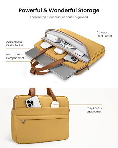 tomtoc Protective Laptop Shoulder Bag Case for 13-14 Inch MacBook Air/Pro, 13-inch iPad Pro M4/iPad Air M2 with Magic Keyboard, 13-13.8 Inch Surface Pro/Laptop, Copilot+ PC, Water-Resistant Laptop Bag