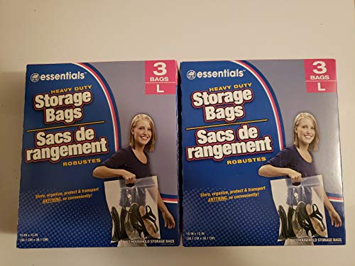 Large Heavy Duty Storage Bags with Zip-lock , Size Large, 3 Count , 2 Pack (6 Total) (2)