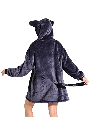 vavalad Wearable Blanket Sweatshirt Sherpa Oversized Hoodie TV-Blanket with Sleeves and Pockets for Adults Men Women Teens One Size Fits All…