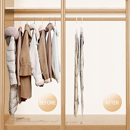Hanging Vacuum Storage Bags for Clothes (2-Pack), 43.3 x 27.6 inches - Space Saving Wardrobe Organizer, Easy-to-Use