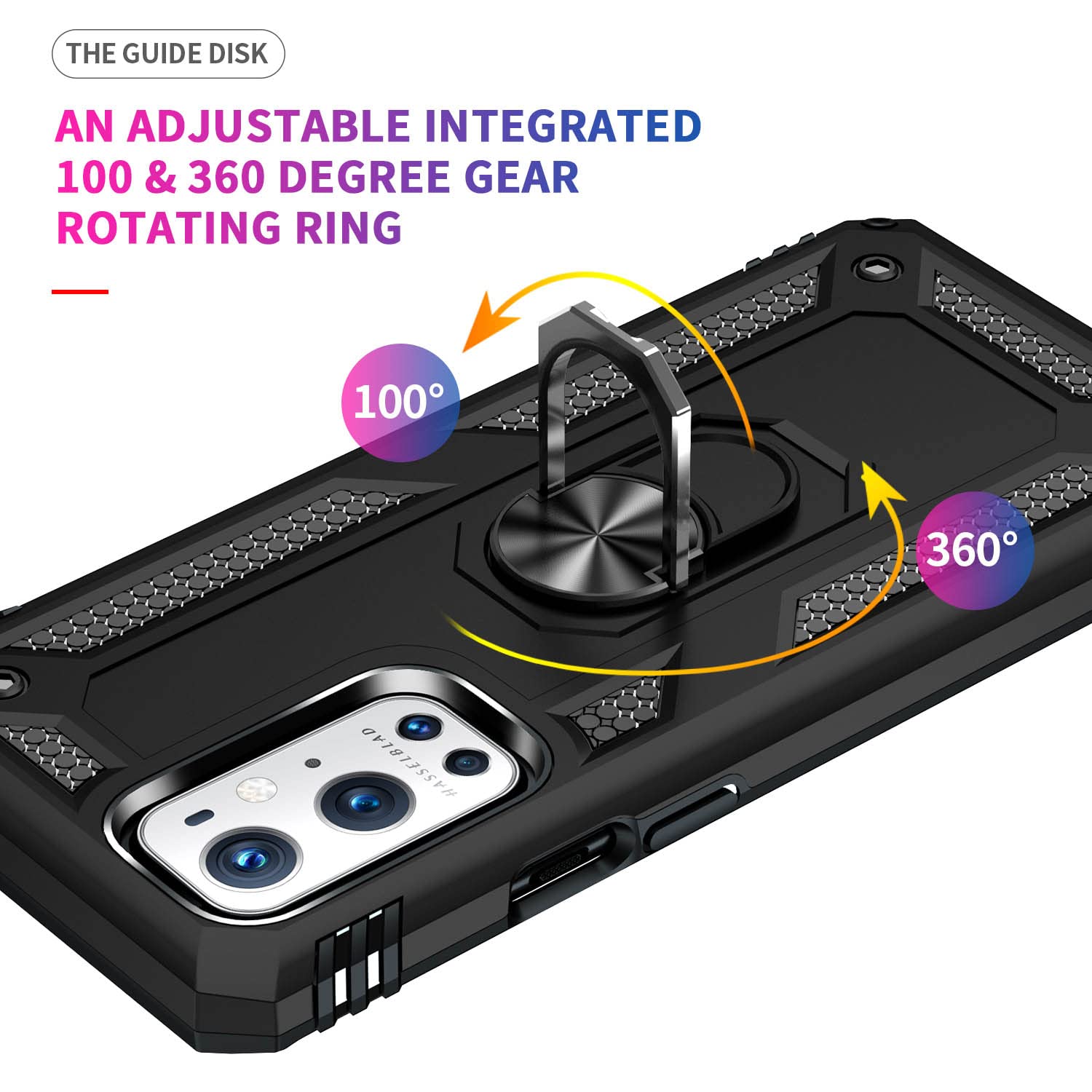 ADDIT for OnePlus 9 Pro Case OnePlus 9 Pro 5G Case,Military-Grade Protective OnePlus 9 Pro Cases Cover with Ring Car Mount Kickstand for OnePlus 9 Pro 5G(6.7 Inch) - Black