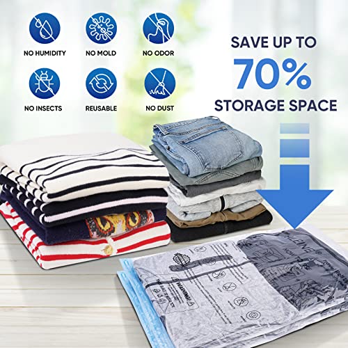 BALEINE Vacuum Storage Bag Space Saving Compression Sealer Bags for Moving (Travel Roll Up 12 Pack)