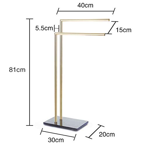 Towel Rack Stand Alone, 2 Tier Freestanding Towel Holder for Floor, Stainless Steel Bathroom Accessories with Marble Base, No Rust, Simple Assemblysilver