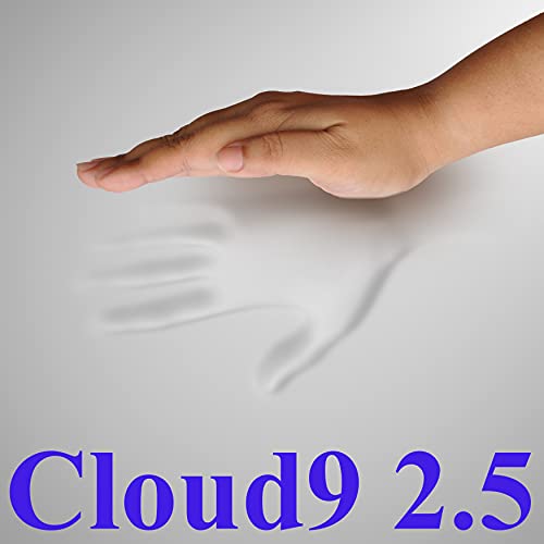 Zippered Cover and Two Classic Comfort Pillows Included with 2.5 Cloud9 Gel-Enhanced Queen 2 Inch 100% Visco Elastic Memory Foam Mattress Topper