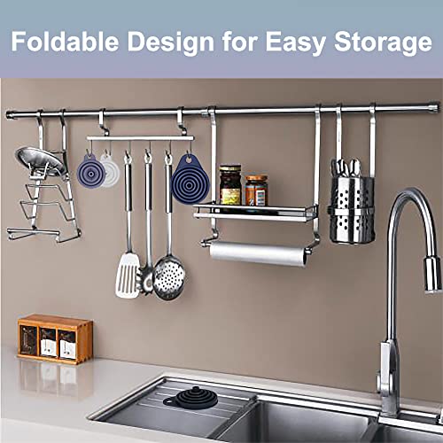KongNai Funnels for Kitchen Use Set of 4, Silicone Collapsible Funnels for Filling Bottles, Food Grade Funnel for Liquid Powder Transfer, Foldable Kitchen Utensils, BPA Free