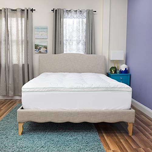 BioPEDIC Clean 2.5-Inch Fiberfill Mattress Topper Odor and Anti-Stain Ultra-Fresh Treated Fabric, King, White