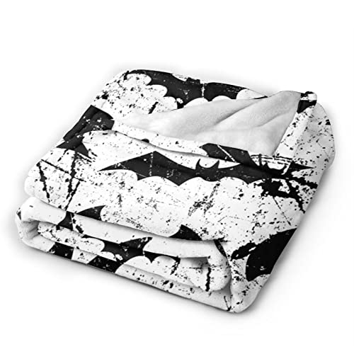 Halloween Bat Throw Blanket Super Soft Warm Bed Blankets for Couch Bedroom Sofa Office Car, All Season Cozy Flannel Plush Blanket for Girls Boys Adults, 60"X50"