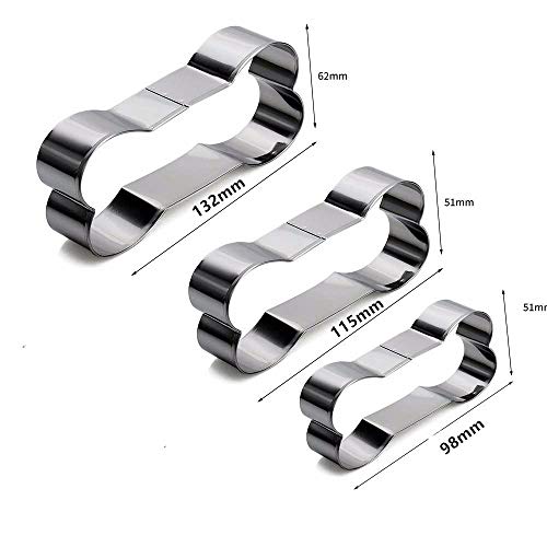 Stainless Steel Metal Dog Bone Shape Cookie Cutter Set, Treats and Crafts