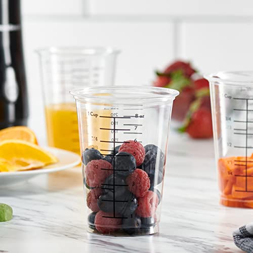[25 Count - 10 oz.] Multipurpose Disposable Plastic Measuring Cups - Baking, Cooking, Epoxy Resin, Mixing & Measuring Cups