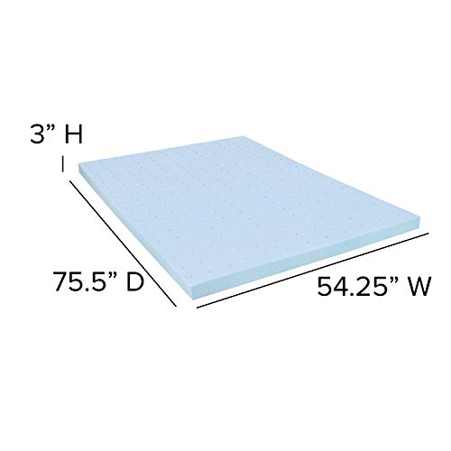BizChair 3" Cool Gel Infused Hypoallergenic Cooling Memory Foam Mattress Topper - Full