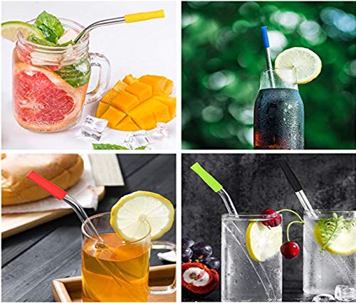 100pcs Straws Tips Reusable Silicone Straws Covers Food Grade Silicone Mouth Pieces Single Wrapped 6MM Outer Diameter Straws Tips Covers Silicone Tips for Metal Straws Stainless Steel Straws