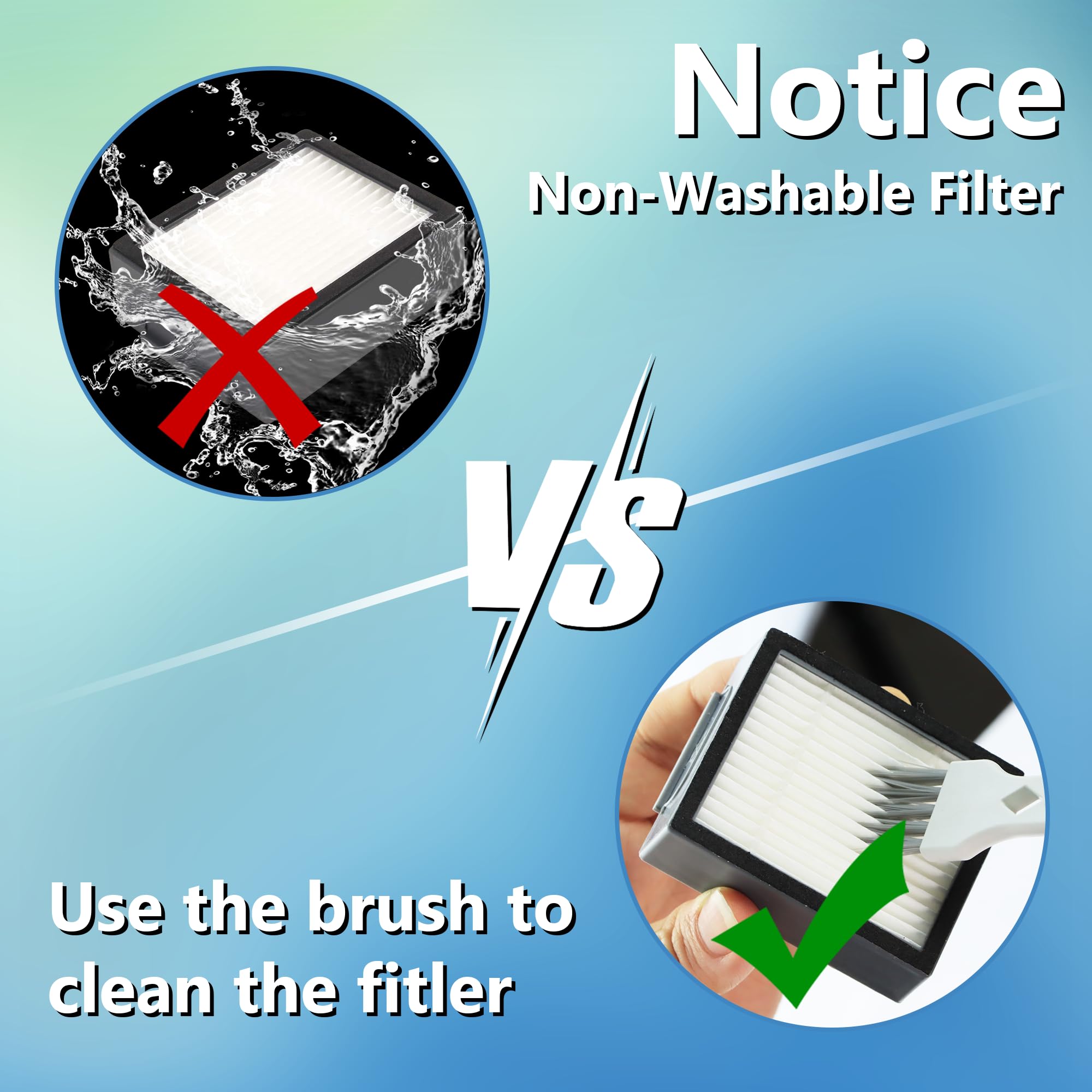 Improvedhand Filters Replacement Fit for i-Robot Roomba E I & J Series i1 i3 i3+ i4 i5/plus i7 i7+/plus i6 i6+ i8 i8+ E5 E6 E7 Vacuum Cleaner parts 4639161,12Pack Filter Replacements+1 Cleaning Brush