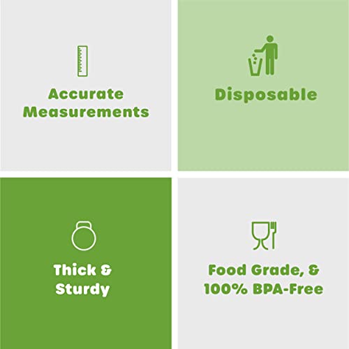 [25 Count - 10 oz.] Multipurpose Disposable Plastic Measuring Cups - Baking, Cooking, Epoxy Resin, Mixing & Measuring Cups
