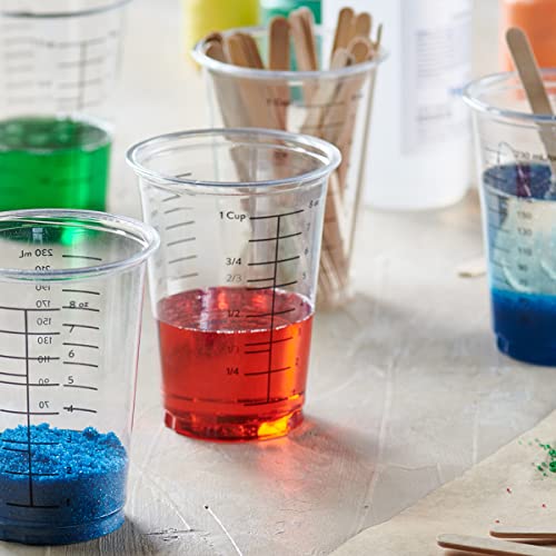 [25 Count - 10 oz.] Multipurpose Disposable Plastic Measuring Cups - Baking, Cooking, Epoxy Resin, Mixing & Measuring Cups