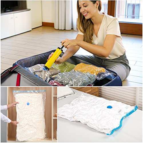 Oubyu Premium Vacuum Compression Bag With 80% More Storage Bag Space. Storage Bag For Quilts, Clothes, Blankets And More. Includes Packing Travel Clothes, Moving Supplies, 10 Packs With Air Extraction Tool (Size: 50cm*70cm)
