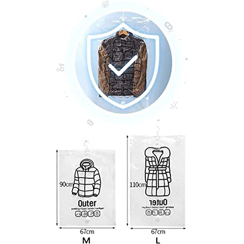 Hanging Compressible Storage Bag, Reusable Vacuum Storage Bags, Clothes Vacuum Organizer, Vacuum Seal Bags for Suits, Dress Coats, Jackets (5PCS,M(67*90cm))