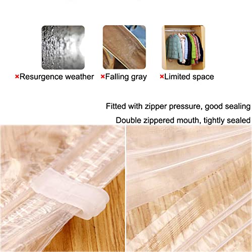 Hanging Compressible Storage Bag, Reusable Vacuum Storage Bags, Clothes Vacuum Organizer, Vacuum Seal Bags for Suits, Dress Coats, Jackets (5PCS,M(67*90cm))