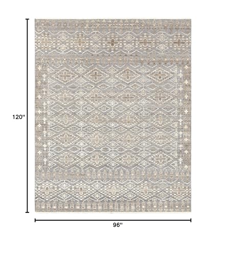 Mark&Day Area Rugs, 8x10 Haalweide Traditional Medium Gray Area Rug, Grey Cream Carpet for Living Room, Bedroom or Kitchen (8' x 10')