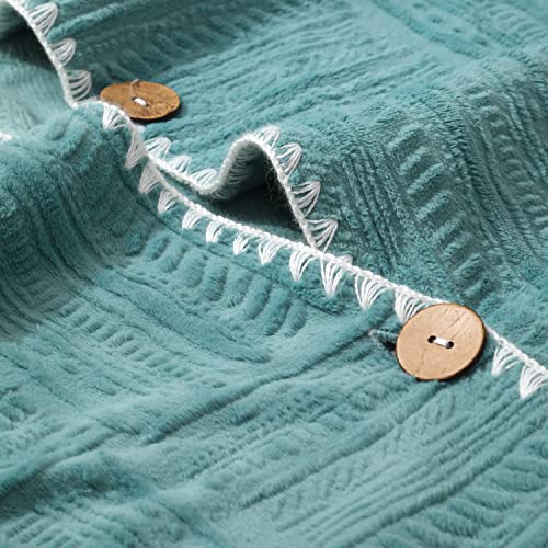 Wearable Blanket, Comfy Blanket Transformable into Ponchos, Capes with Buttons, Plush Sleeveless Blankets for Adults 40 * 60β (Green)