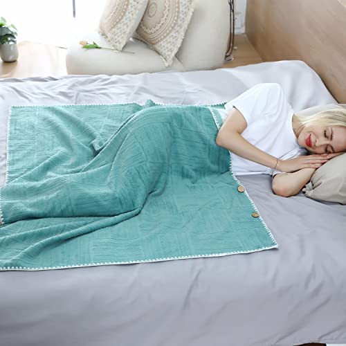 Wearable Blanket, Comfy Blanket Transformable into Ponchos, Capes with Buttons, Plush Sleeveless Blankets for Adults 40 * 60β (Green)