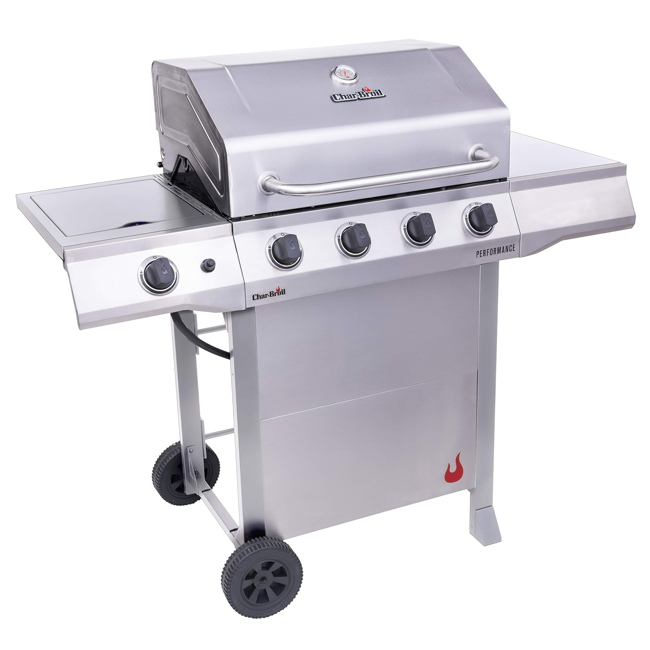 Char-Broil 463352521 Performance 4-Burner Cart Style Liquid Propane Gas Grill, Stainless Steel & 3-4 Burner Large Basic Grill Cover