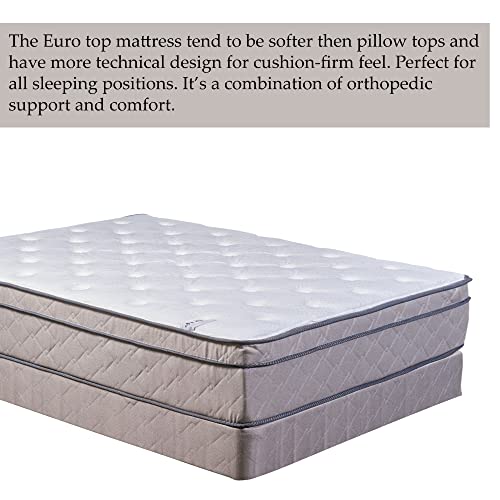 Encased Hybrid Eurotop Pillowtop Memory Foam Gel Innerspring Mattress And 8" Wood Box Spring/Foundation Set