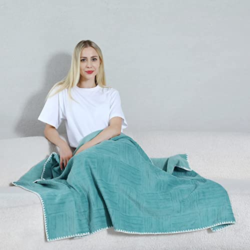 Wearable Blanket, Comfy Blanket Transformable into Ponchos, Capes with Buttons, Plush Sleeveless Blankets for Adults 40 * 60β (Green)