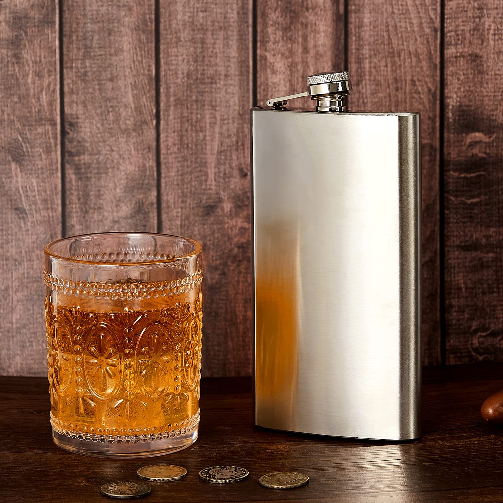 10 Sets 12 oz Stainless Steel Hip Flask Silver Metal Flasks for Liquor with Funnel Whiskey Flask for Men Women Leak Proof Drinking Flasks Alcohol Flask Liquor Flask for Wine Wedding Party Gift Outdoor