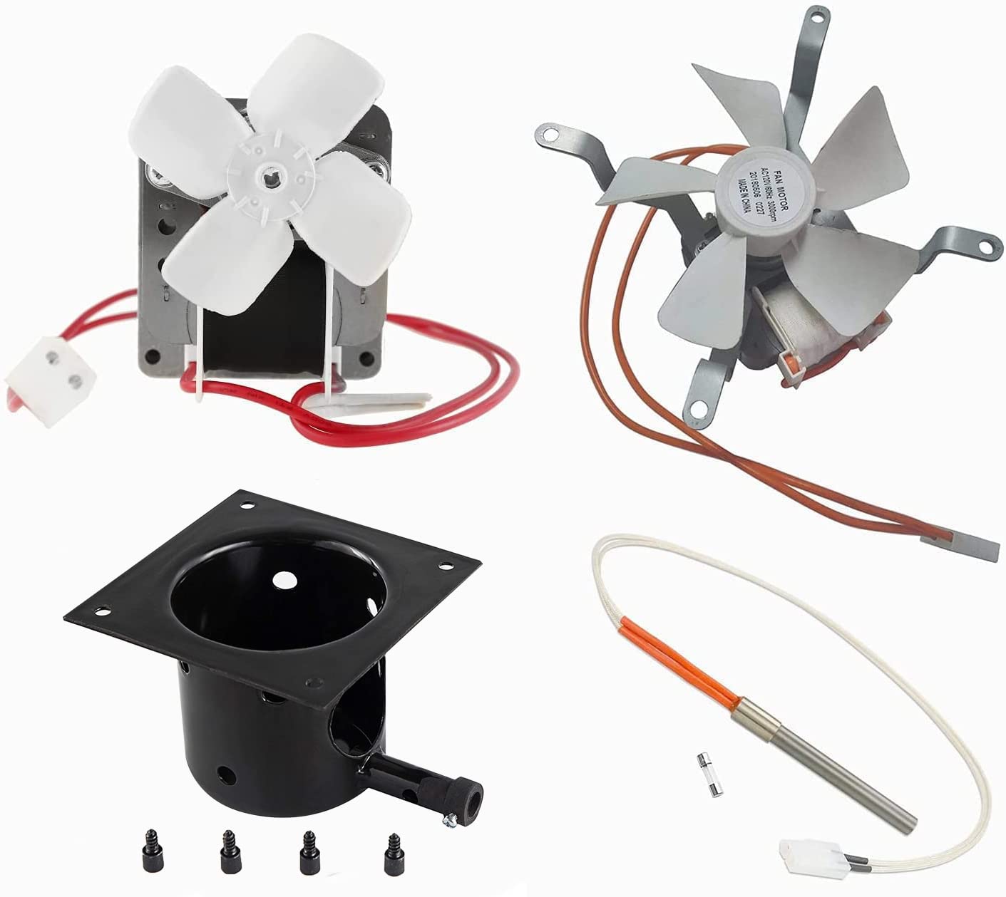 Auger Motor, Grill Induction Fan, Fire Burn Pot and Hot Rod Ignitor Kit,BBQ Grill Replacement kit for Pit Boss and Traeger Wood Pellet Grill Parts,with Screws and Fuse