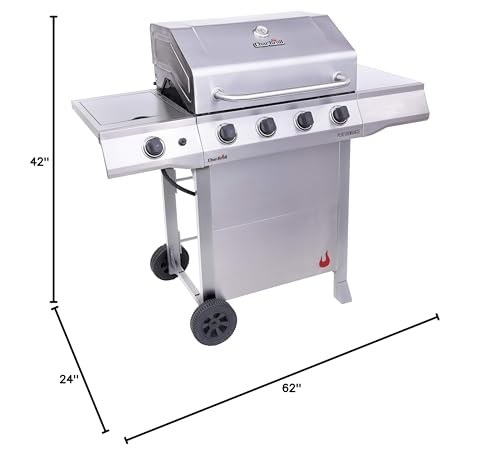 Char-Broil 463352521 Performance 4-Burner Cart Style Liquid Propane Gas Grill, Stainless Steel & 3-4 Burner Large Basic Grill Cover