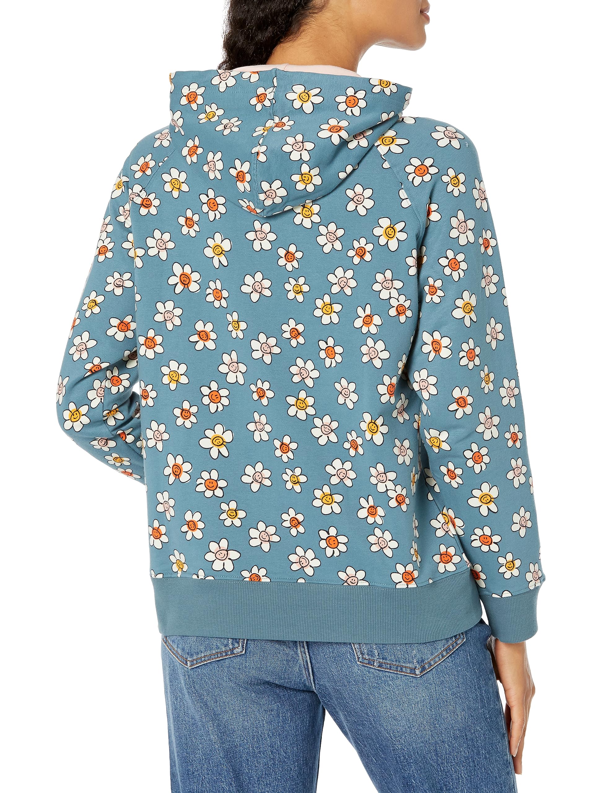 Vera Bradley Women's French Terry Pullover Hoodie With Pocket (Extended Size Range), Prairie Paisley Daisy, Small