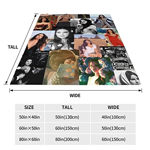 Rwillppycfei Yoga Lana Music Del Theme Rey Throw Blanket, Plush Microfiber Blankets and Throws for All Seasons, Sauna Air Conditioned Blanket 50"x60"