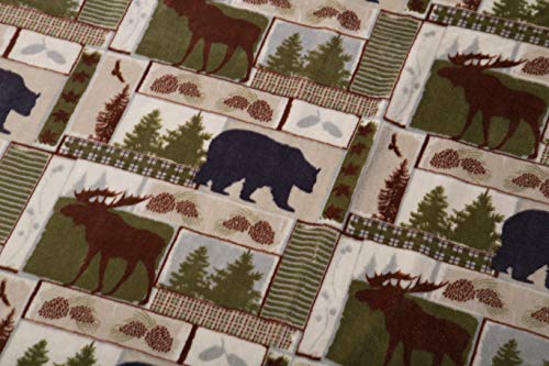 Carstens Vintage Lodge Rustic Cabin Sherpa Throw Blanket 54" x 68", White