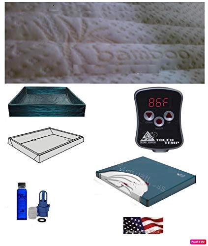 Softside Waterbed Mattress with Organic Bamboo Cover and 95% Waveless (King 76 x 80)