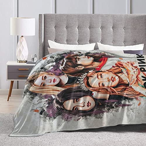 Flannel Fleece Throw Blanket for Fall Hotel Beach, Ultra Soft Black Band Groups Christmas Blanket, Quality Wrinkle-Resistant 50x40 Inch