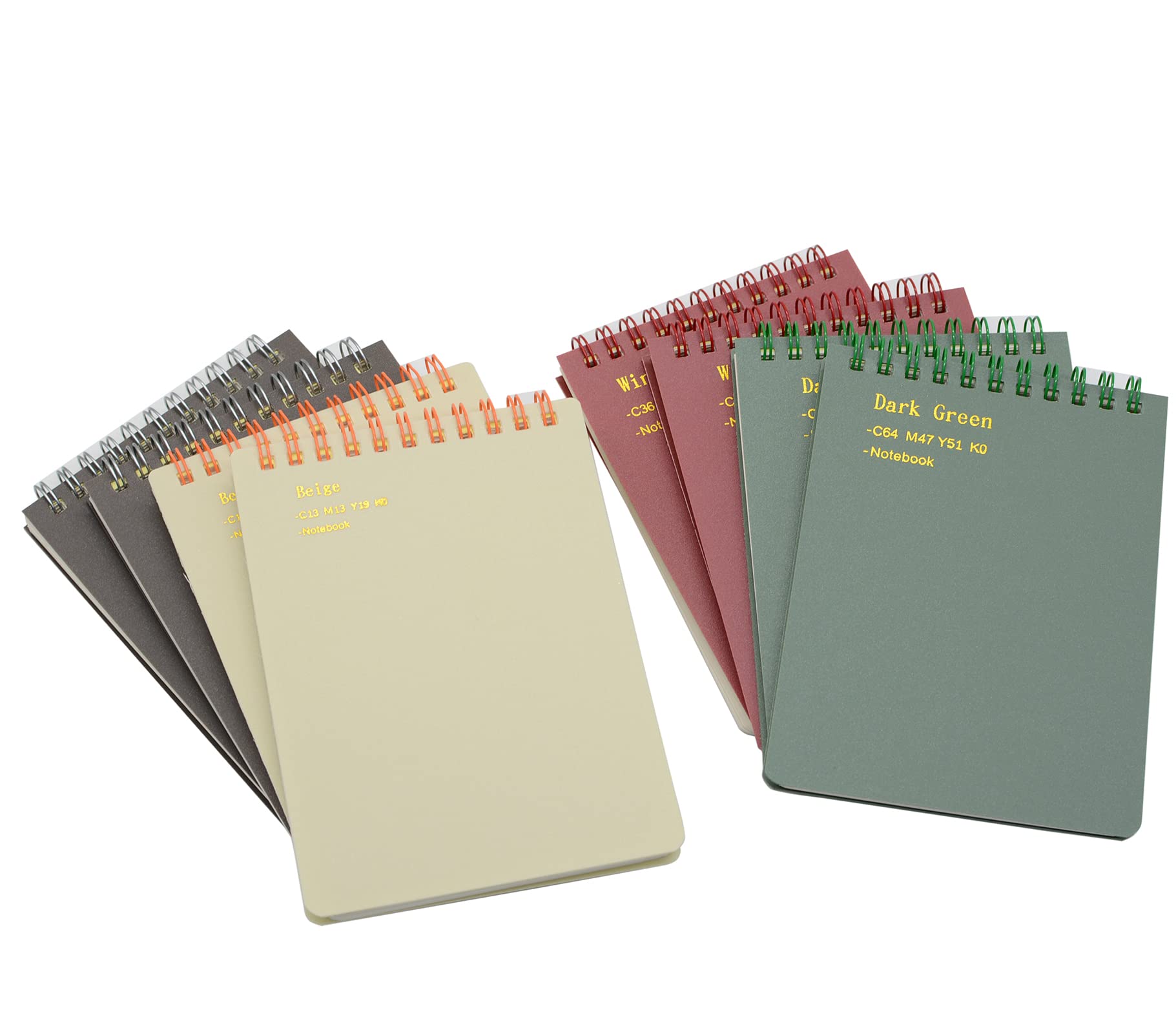 Yansanido Top Bound Spiral Notebook, 8 Pcs 4 Color A6 Size Thick Plastic Hardcover 7mm College Ruled Paper 80 Sheets (160 Pages) Journal for School and Office Supplies (8 Pcs A6)