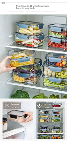 NA Crisper Set Refrigerator Special Food Frozen Sealed Storage Box Plastic Stackable bento Box Lunch Box with lid Suitable for Barbecue Outdoor Food Carrying