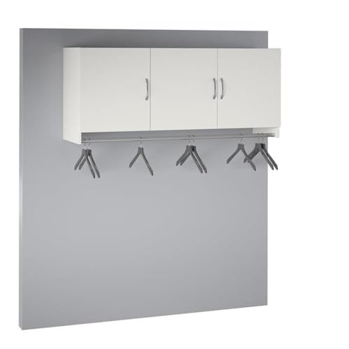 Systembuild Evolution Lory 3 Door Wall Cabinet with Hanging Rod in White