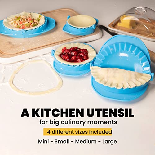 Machika Empanada Maker Press | Empanada Maker With Crimped Edges | Food Safe Empanada Dough Press | Set of 4 Sizes Included 3” | 4” | 5”| 6'' |