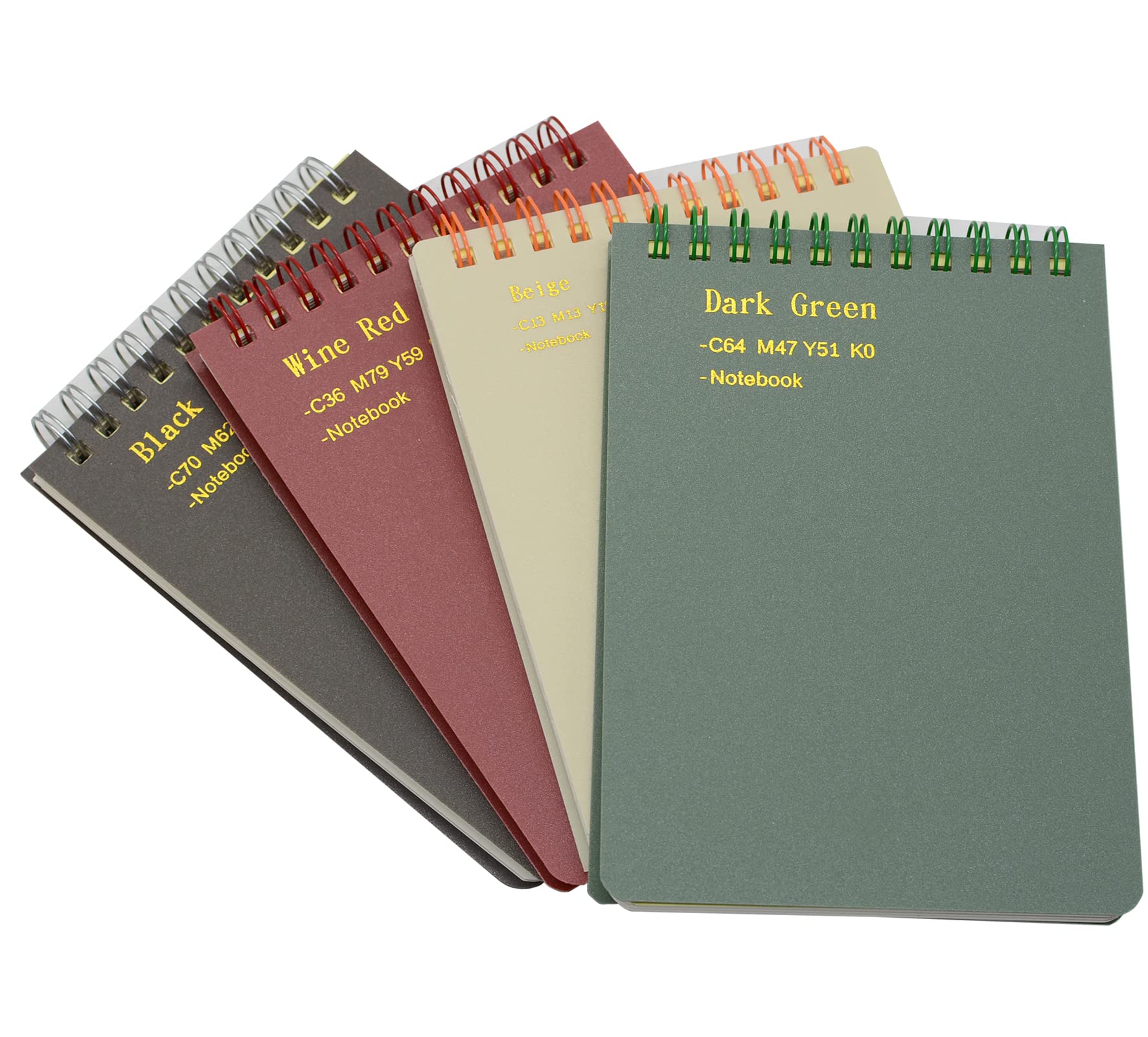 Yansanido Top Bound Spiral Notebook, 8 Pcs 4 Color A6 Size Thick Plastic Hardcover 7mm College Ruled Paper 80 Sheets (160 Pages) Journal for School and Office Supplies (8 Pcs A6)