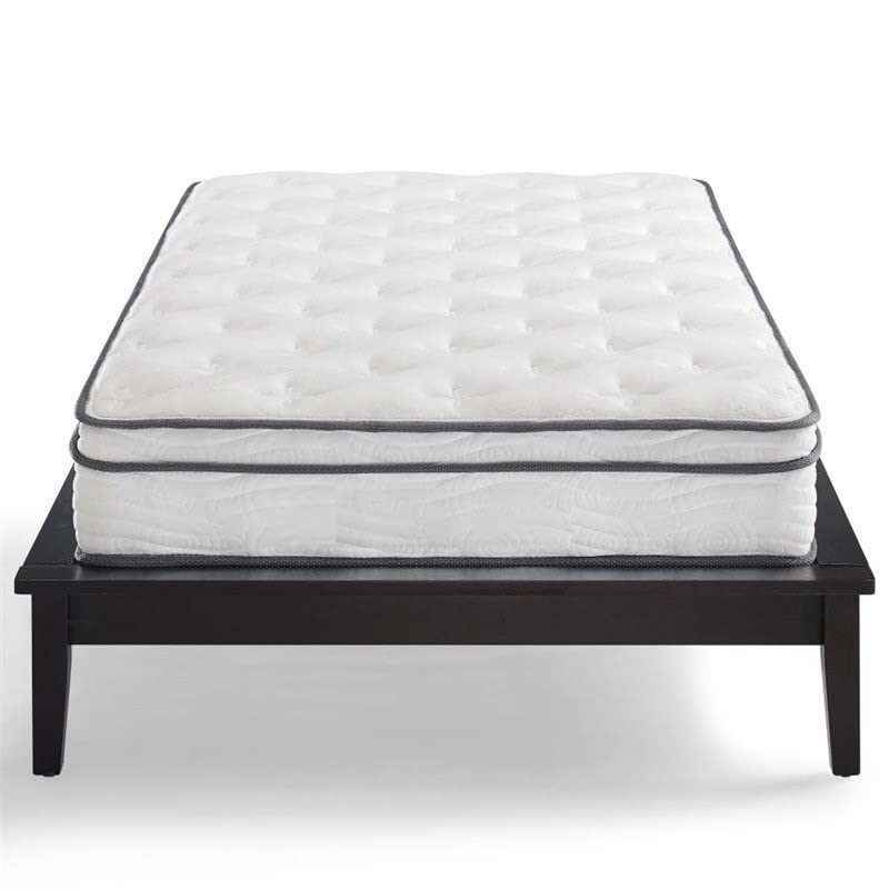 Allora 8" Twin Innerspring Mattress Quilted Pillow Top - Individually Encased Pocket Coils in White