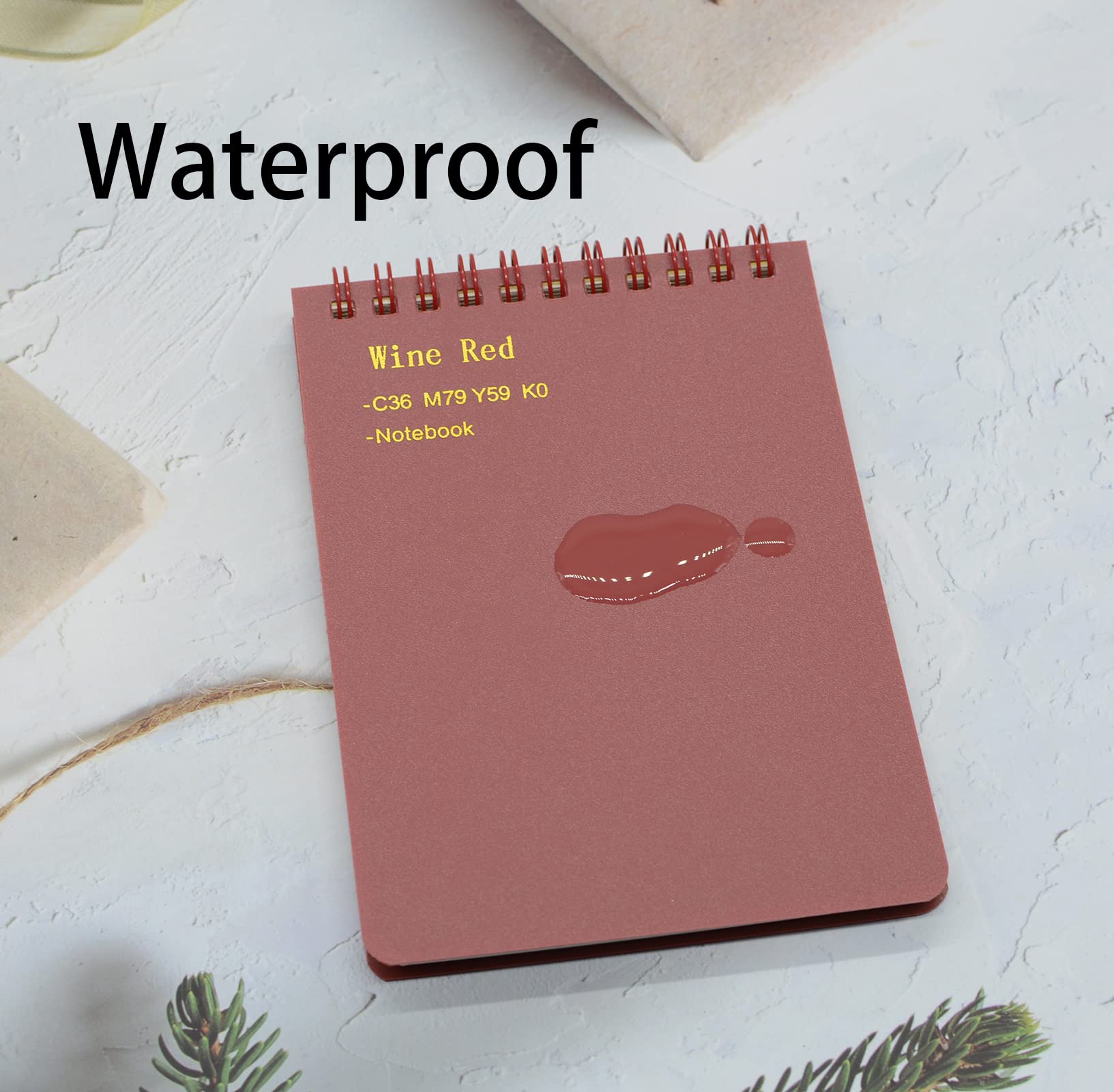 Yansanido Top Bound Spiral Notebook, 8 Pcs 4 Color A6 Size Thick Plastic Hardcover 7mm College Ruled Paper 80 Sheets (160 Pages) Journal for School and Office Supplies (8 Pcs A6)