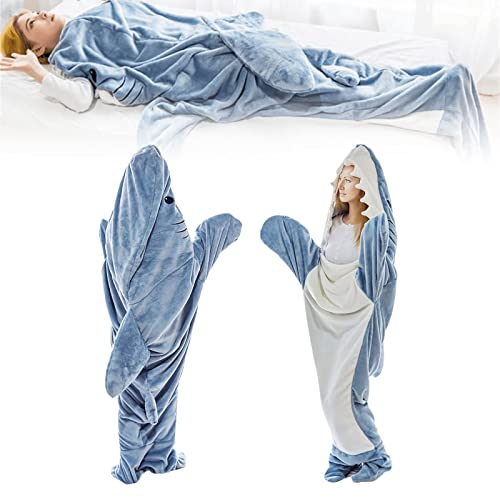 LUNLUN Shark Blanket Adult, Shark Blanket Super Soft Cozy Flannel Hoodie, Shark Blanket Hoodie Adult, Wearable Shark Blanket, Shark Onesie Blanket (L-75x35.5in)