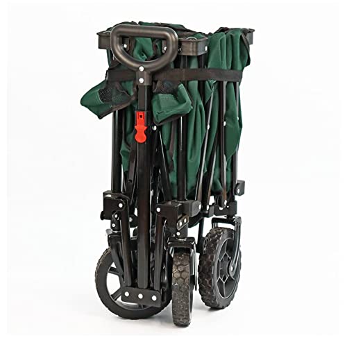 Maxwell Outdoors Collapsible Folding Outdoor Utility Cart Camping Wagon with Spacious Storage Volume and More Silence Wheels, Green
