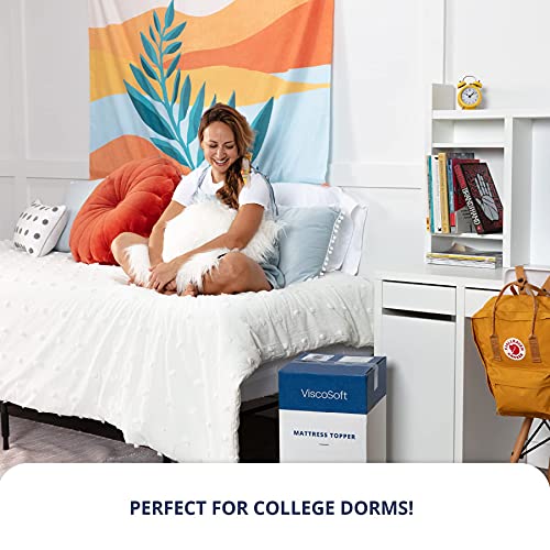 ViscoSoft Twin XL Extra Long Topper + Comforter Bundle